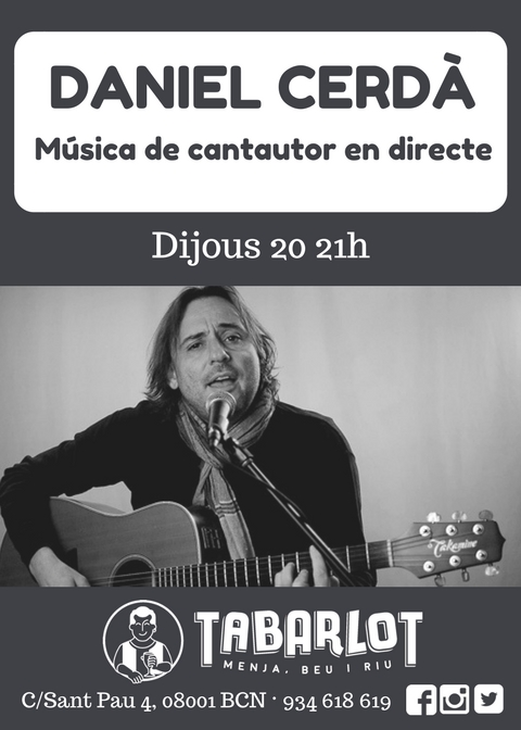Daniel Cerdà en el Tabarlot jueves 20 | Daniel Cerdà